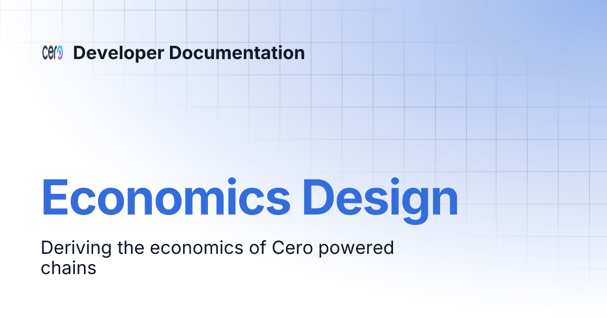 Economics Design | Developer Documentation
